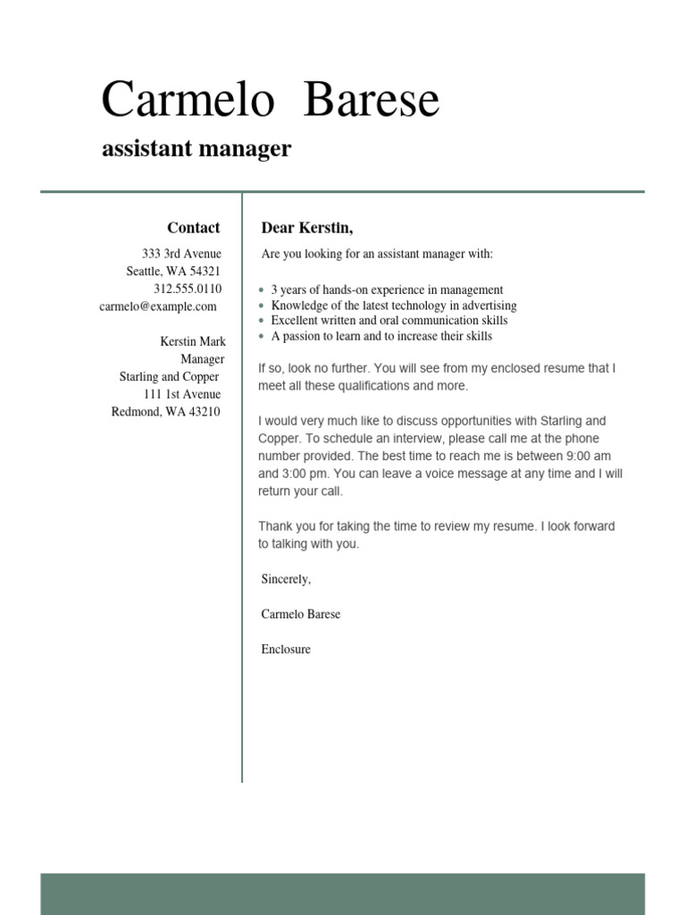 Basic Modern Cover Letter | PDF