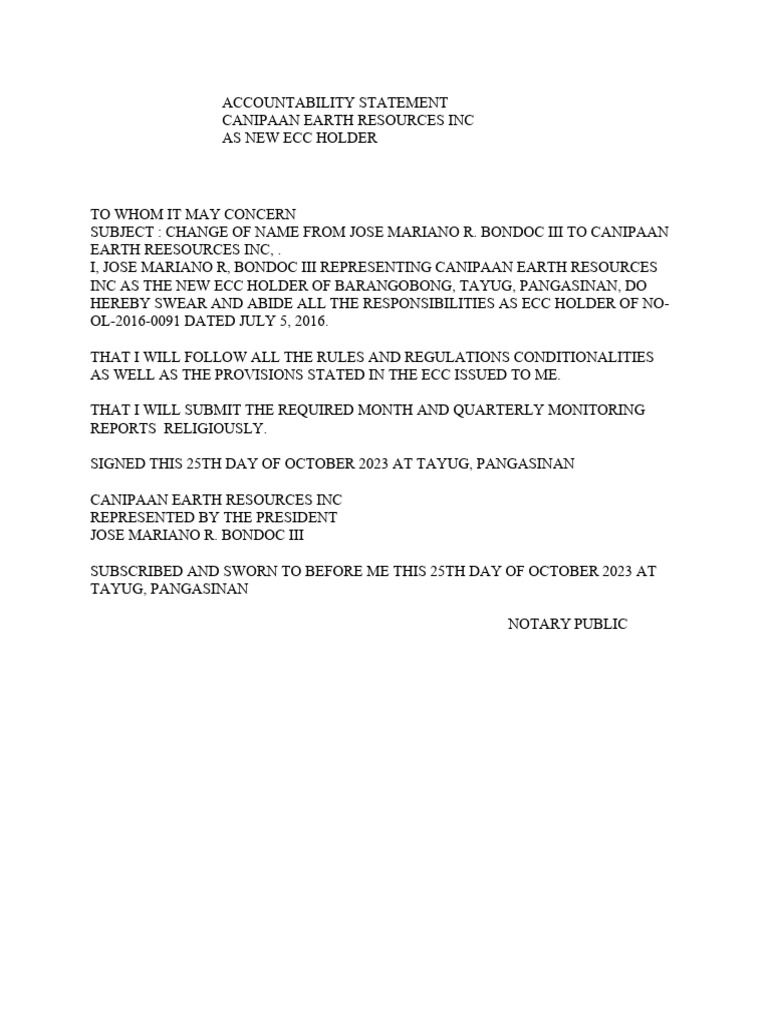 Accountability Statement | PDF