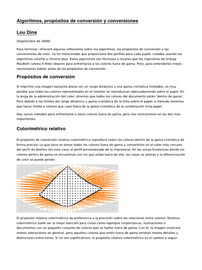 Colorimétrico Relativo en Conversiones de Color | PDF | Color ...