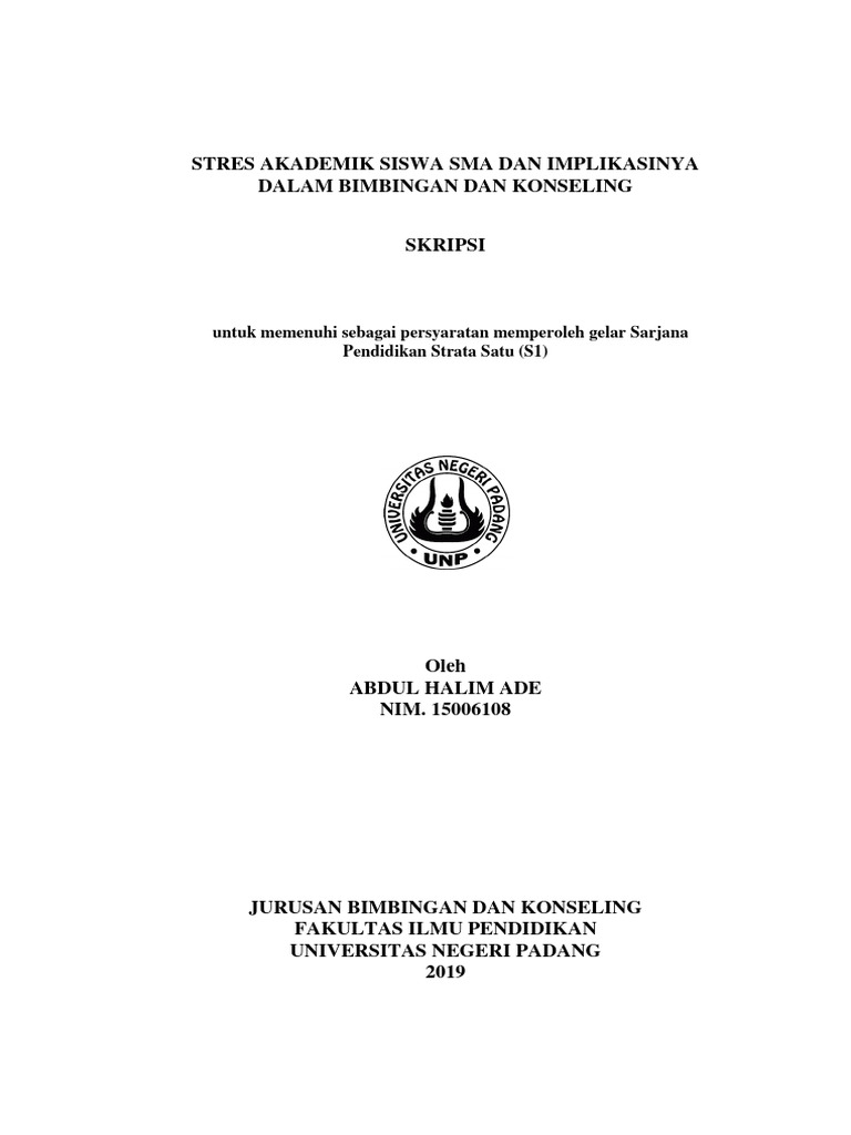 Stres Akademik Siswa SMA dan Implikasinya | PDF
