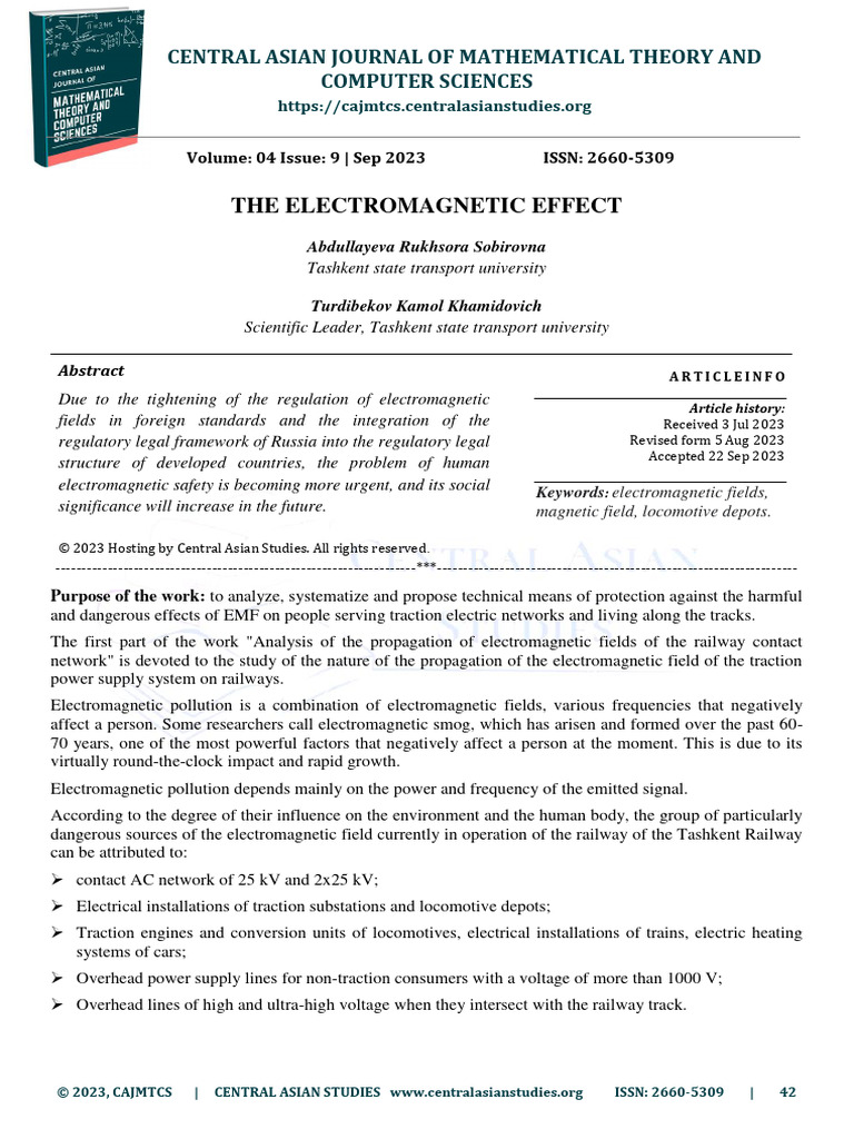 The Electromagnetic Effect Pdf Rail Transport Electromagnetic Radiation