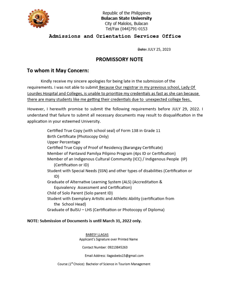 Promissory Note | PDF