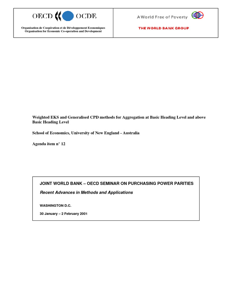Weighted EKS and Generalised CPD Methods For Aggregation at Basic ... Weighted EKS and Generalised CPD Methods For Aggregation at Basic ...