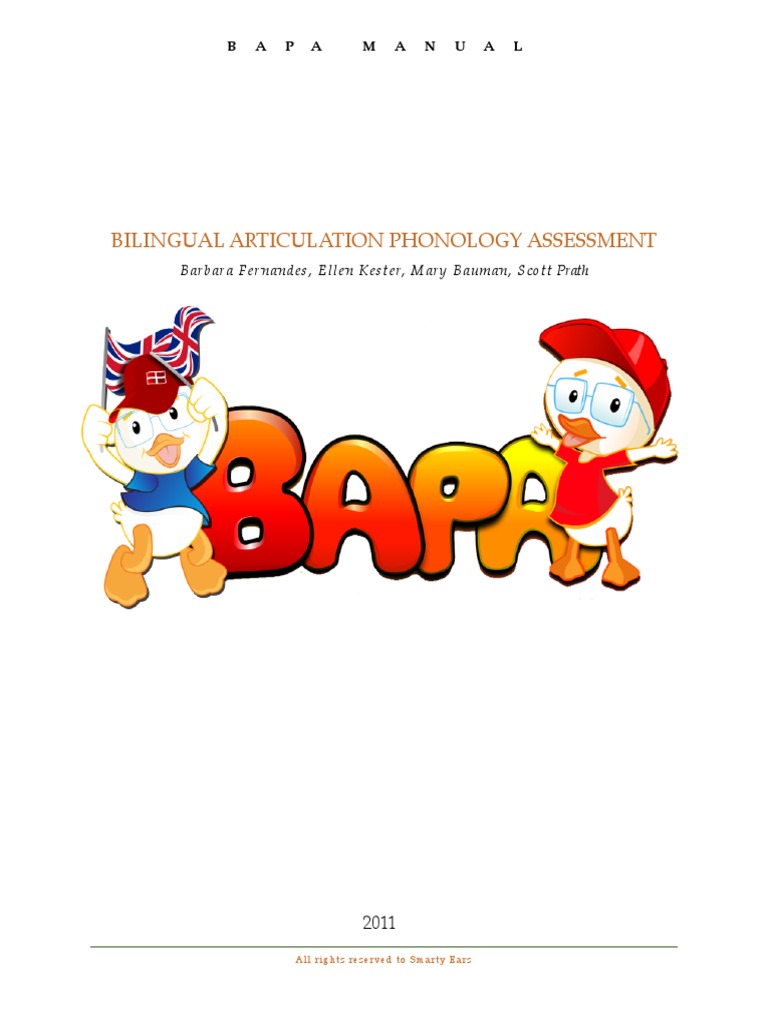 Bilingual Articulation Assessment Manual | PDF | Syllable | Speech ...