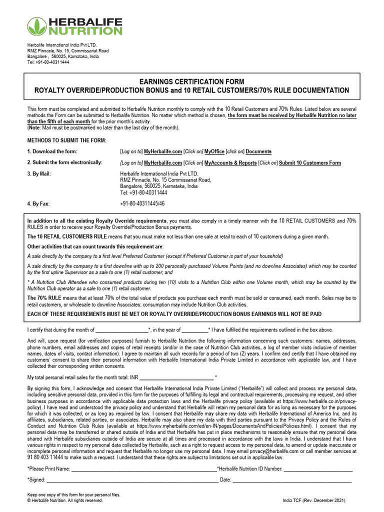 10 Customer Form | PDF | Privacy | Privacy Policy