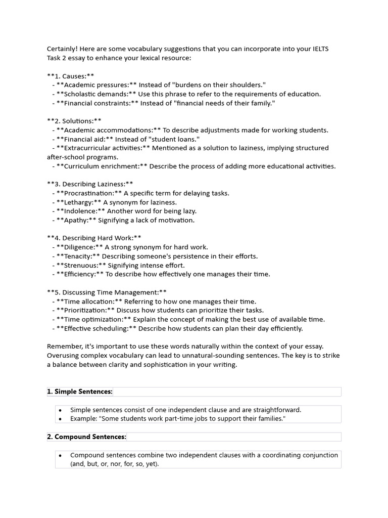 Complex Sentence Structures For Ielts Writing | PDF | Clause | Sentence ... Complex Sentence Structures For Ielts Writing | PDF | Clause | Sentence ...