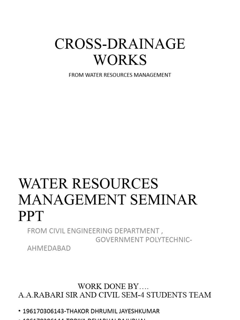 Cross-Drainage Works | PDF | Storm Drain | Canal