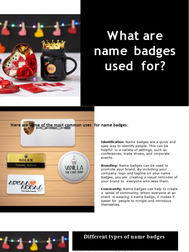 What Are Name Badges Used For | PDF | Brand | Human Communication