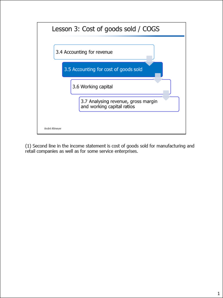 3.5v - Accounting For COGS | PDF