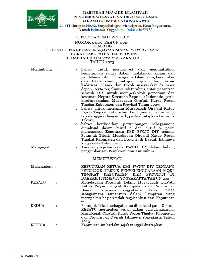 Juknis MKQP RMI 2023 | PDF