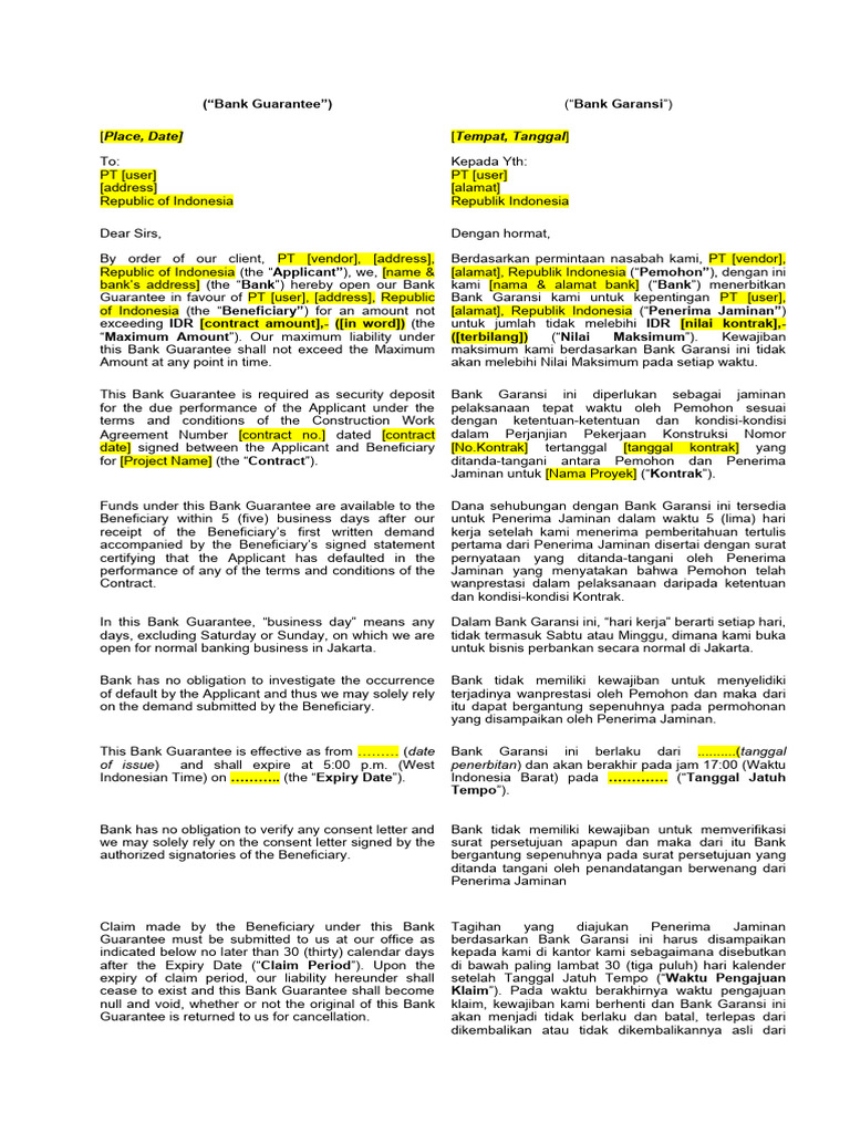 Bank Garansi & Jaminan Pelaksanaan | PDF