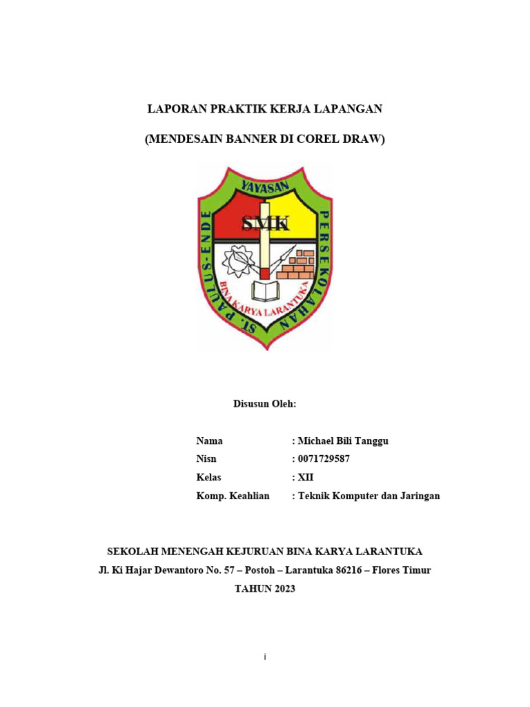 Laporan PKL Mendesain Banner di Corel Draw | PDF