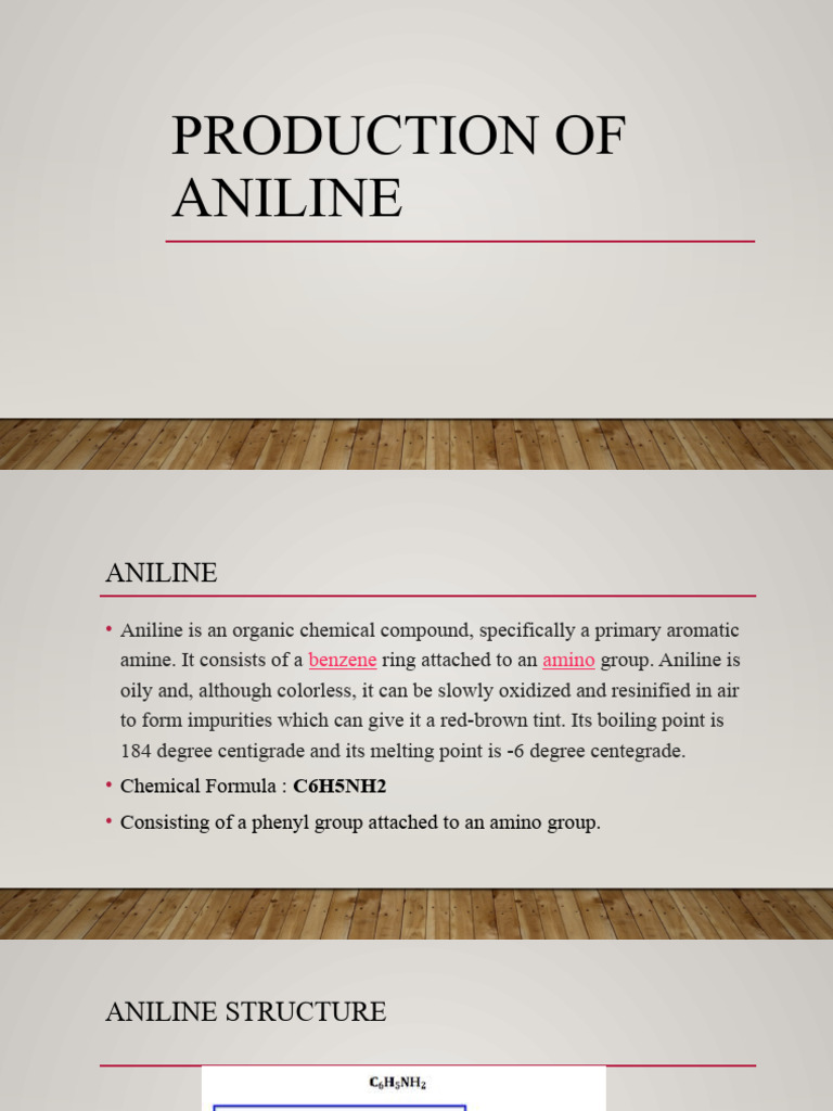 Production of Aniline | PDF | Cooking, Food & Wine | Science & Mathematics