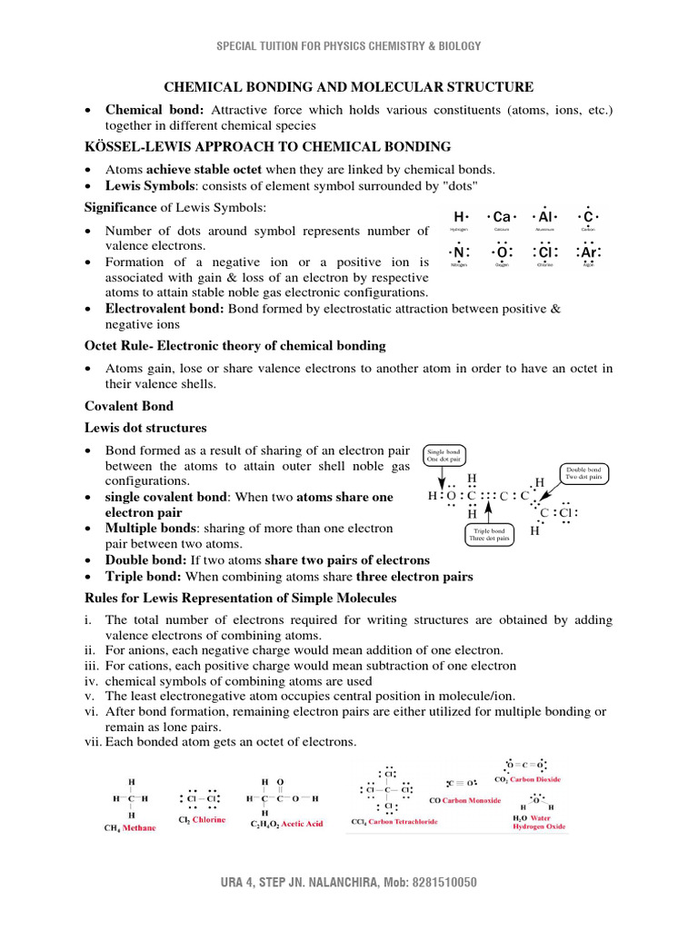 Chemical Bonding Concepts Explained | PDF | Molecular Orbital ...