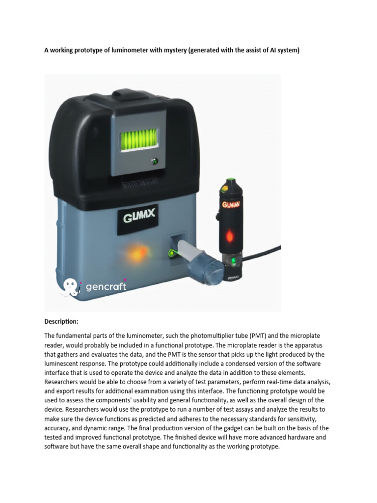 A Working Prototype of Luminometer With Mystery | PDF | Science ...