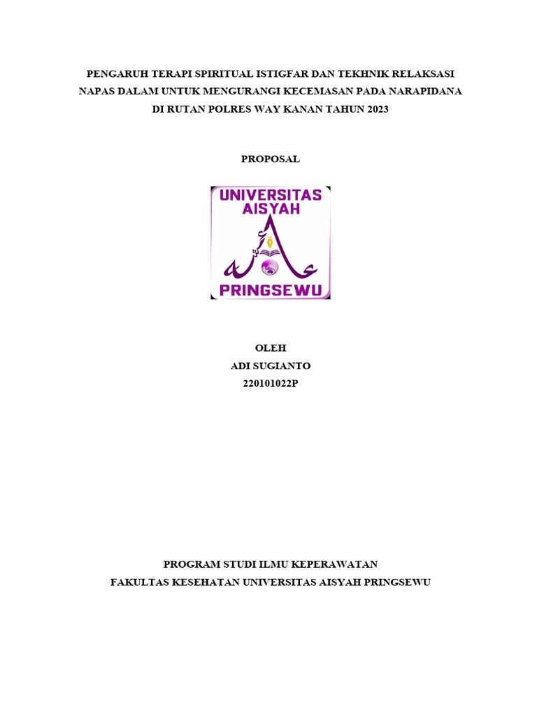 Proposal Adi Setelah Perbaikan | PDF | Pengembangan Diri | Sains & Matematika