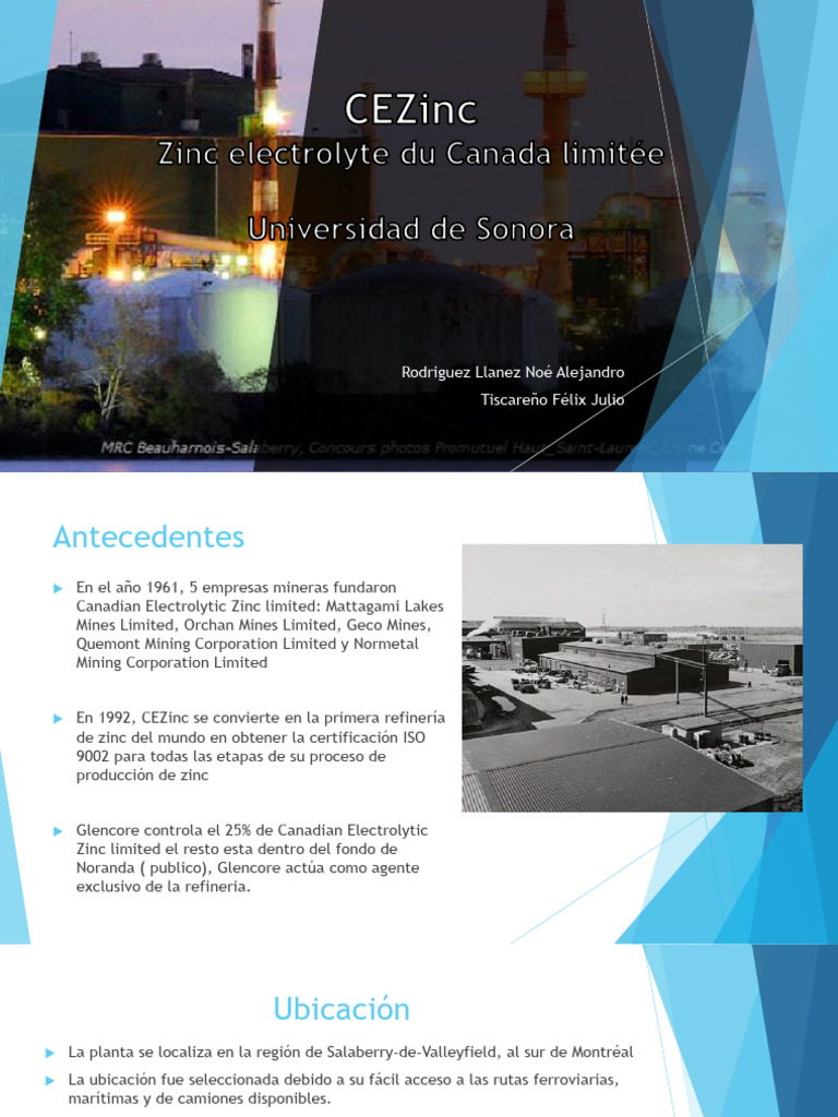 CEZinc | PDF | Zinc | Ácido sulfúrico