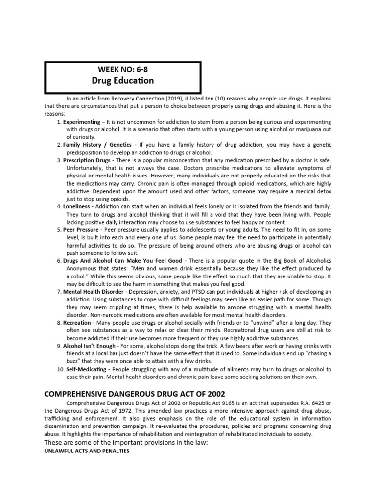 Drug Education | PDF | Substance Abuse | Heroin