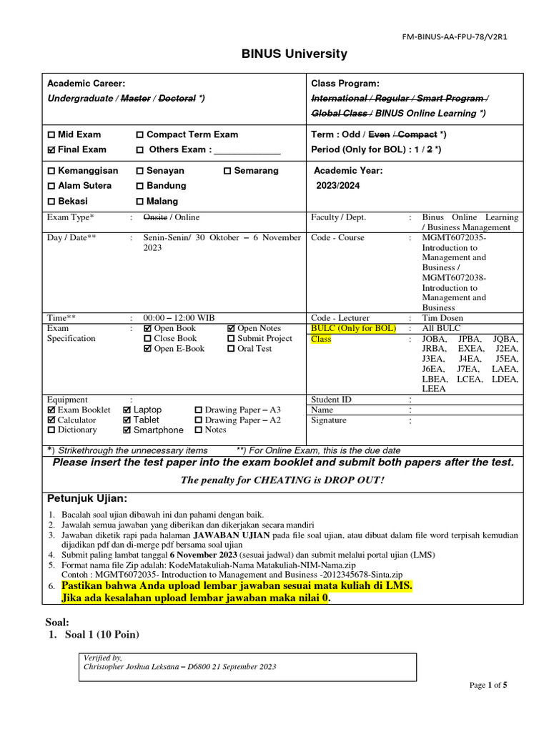 EXEA MGMT6072038 IntroductiontoManagementandBusiness-Question | PDF