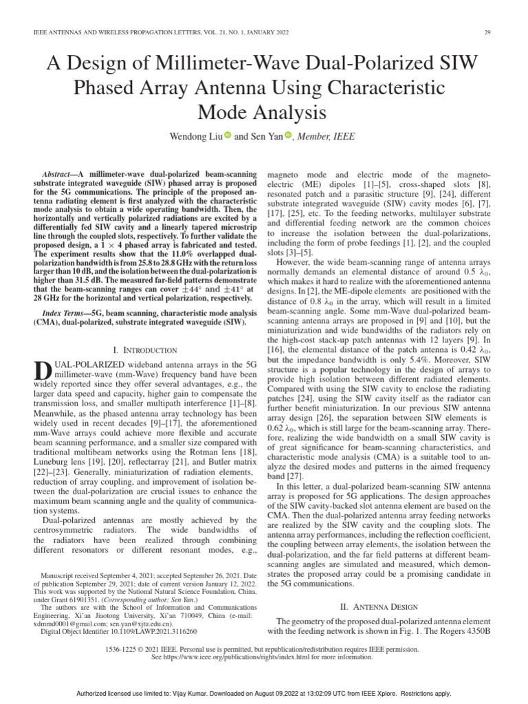 A Design of Millimeter-Wave Dual-Polarized SIW Phased Array Antenna ...