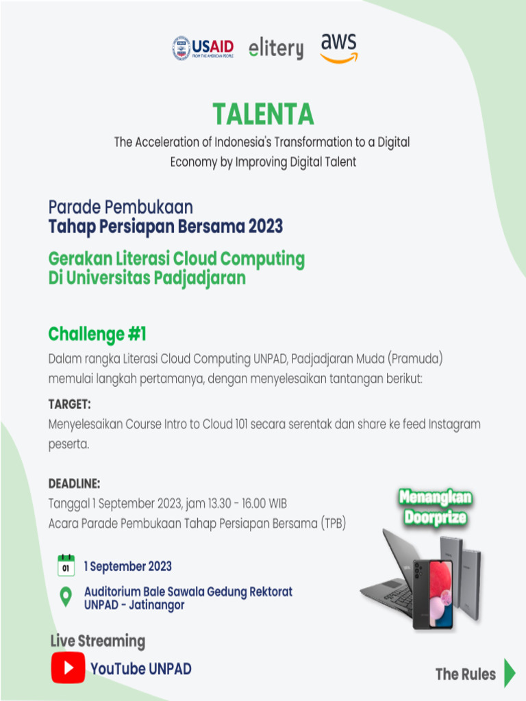 Challenge 1 Dan 2 Talenta - Parade Pembukaan TPB | PDF