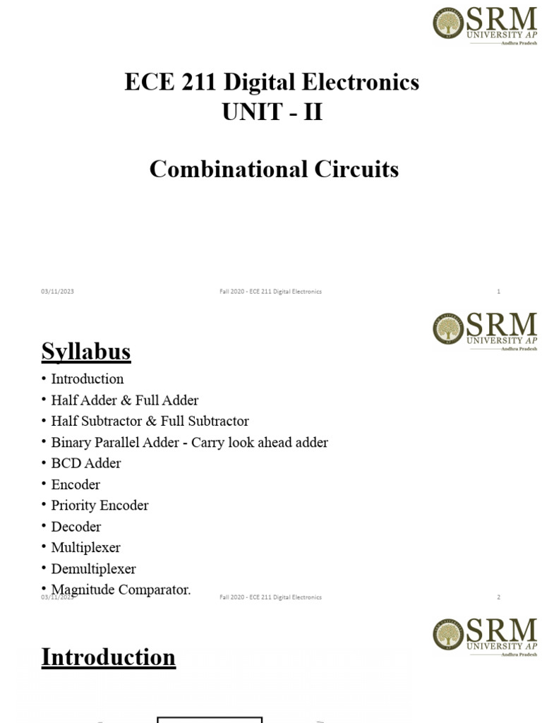 ECE 211 Digital Electronics Unit 2 | PDF | Electronic Circuits | Mathematics