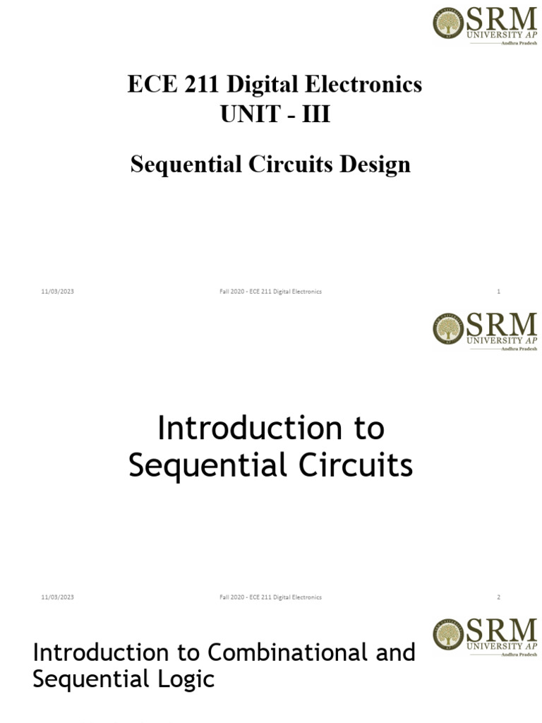 ECE 211 Digital Electronics Unit 3 | PDF | Digital Electronics | Electronic Circuits