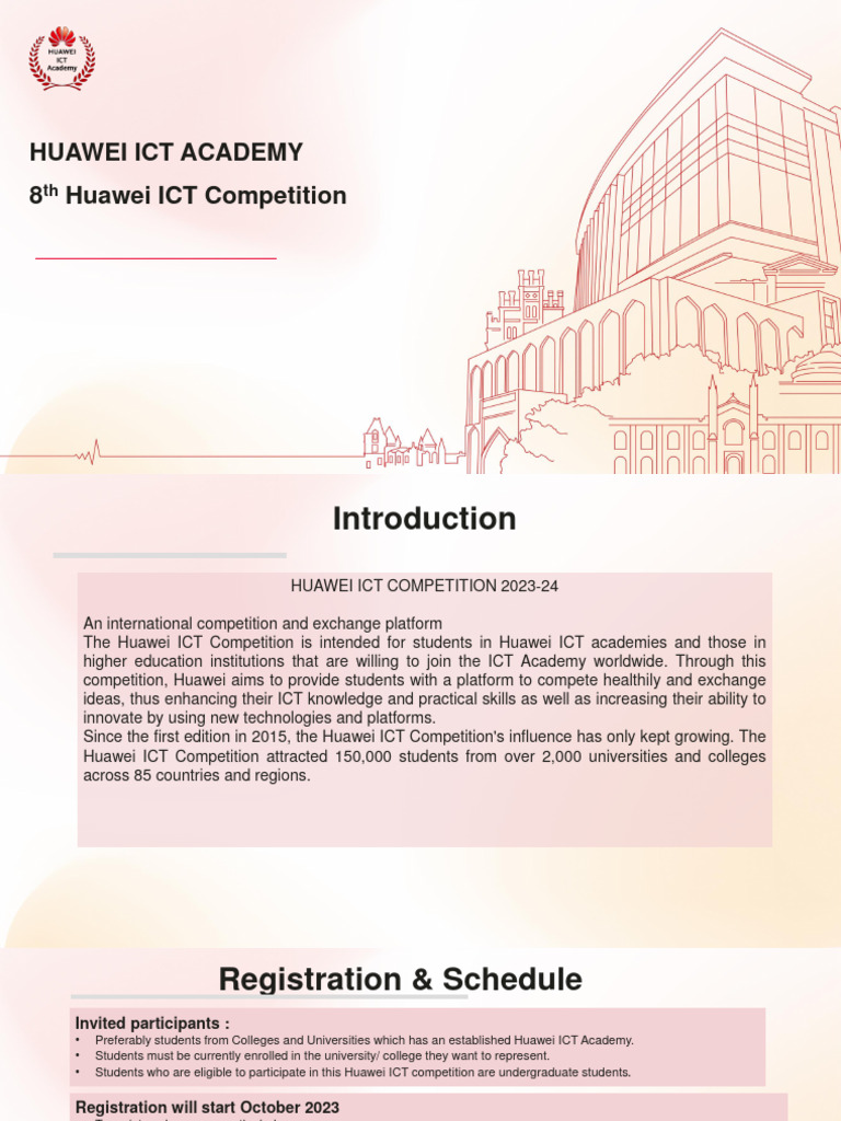 8th Huawei ICT Competition Plan 2023-2024 | PDF | Educational Technology | Cloud Computing