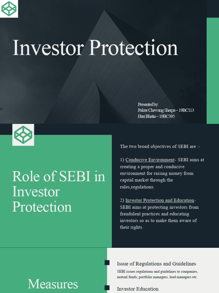 SEBI's Role in Investor Protection | PDF | Insider Trading | Corporations