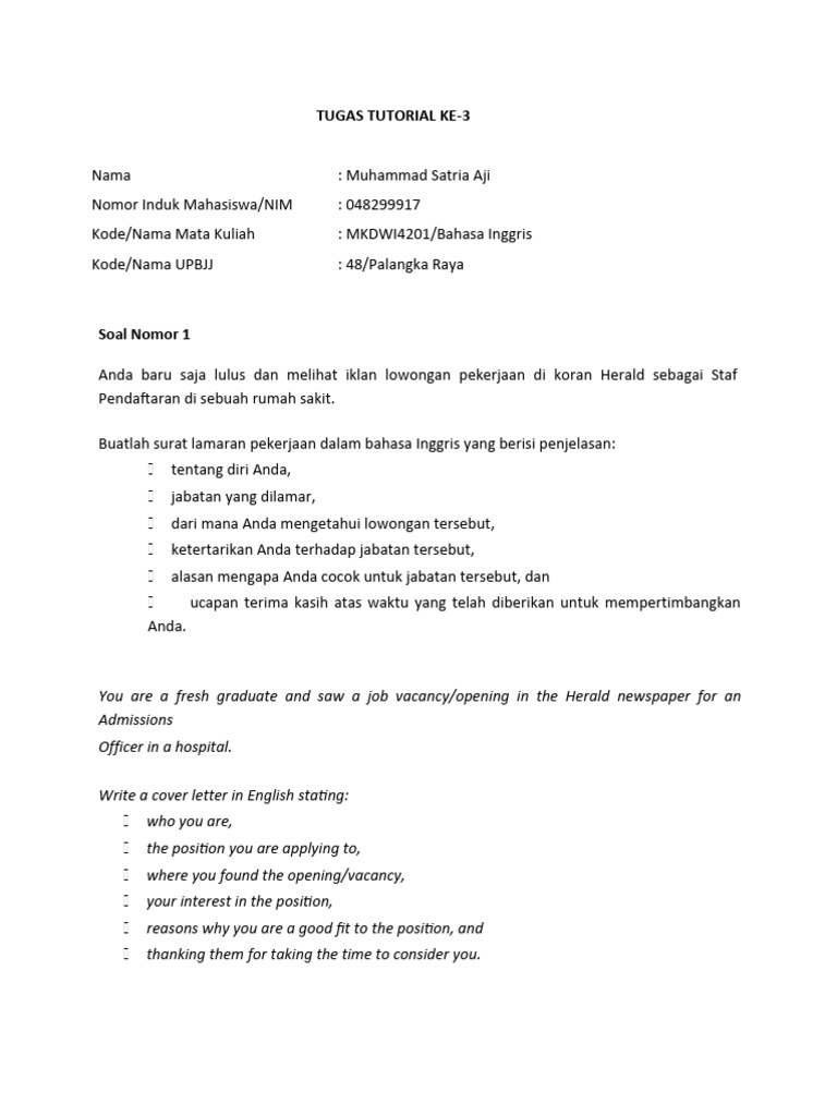 TUGAS KE-3 Bhs Inggris | PDF