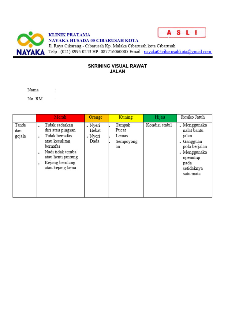 Form Skrining Visual Rawat Jalan Bab 3 | PDF