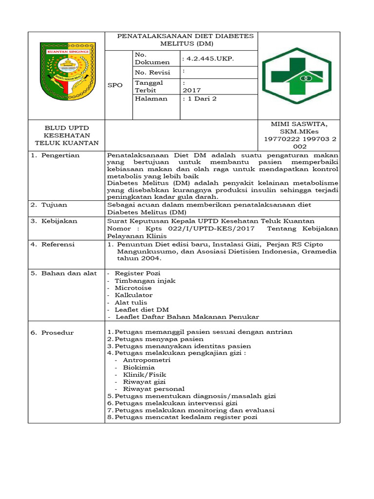 Sop-Diet DM | PDF | Pengembangan Diri