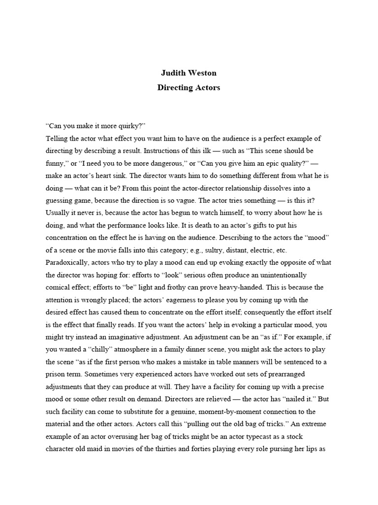 Directing Actors | PDF | Adverb | Adjective
