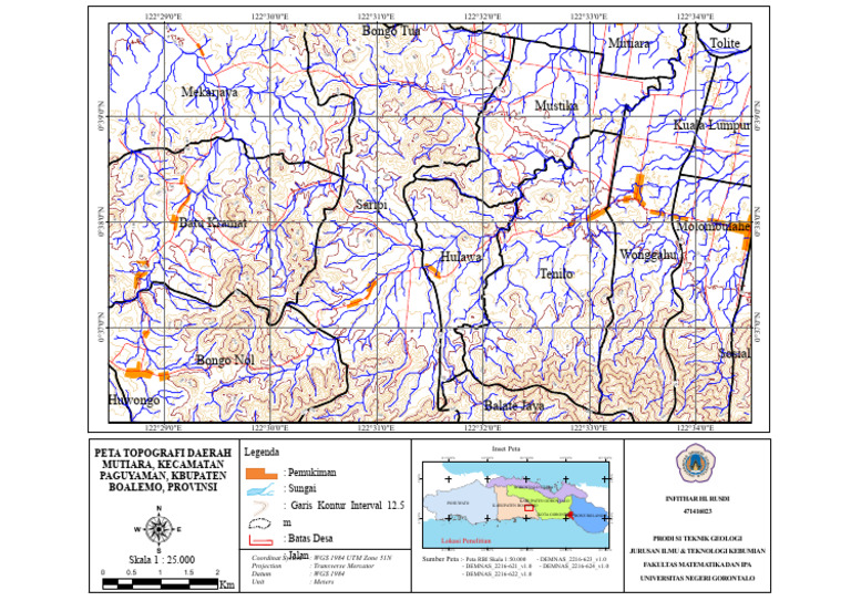 Peta Topo Baru1 Pdf Cartography Metrology