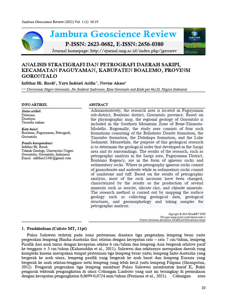 Template JGeosREV Indonesia | PDF | Rock (Geology) | Geology
