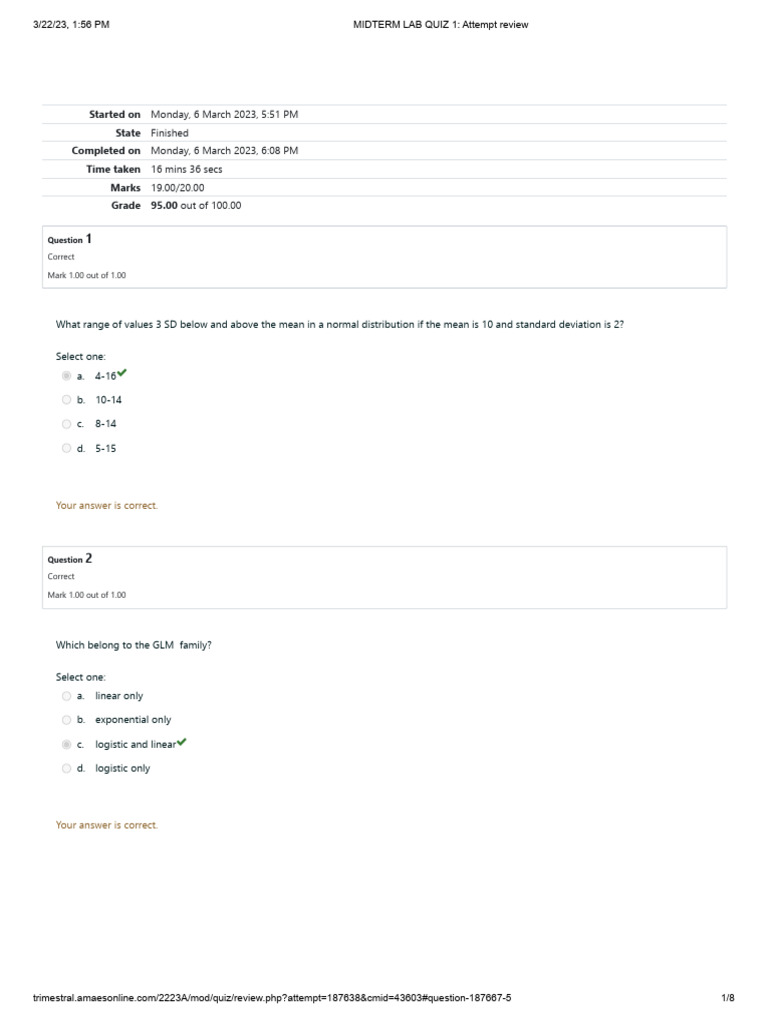 Data Science Quiz Review | PDF | Logistic Regression | Probability ...