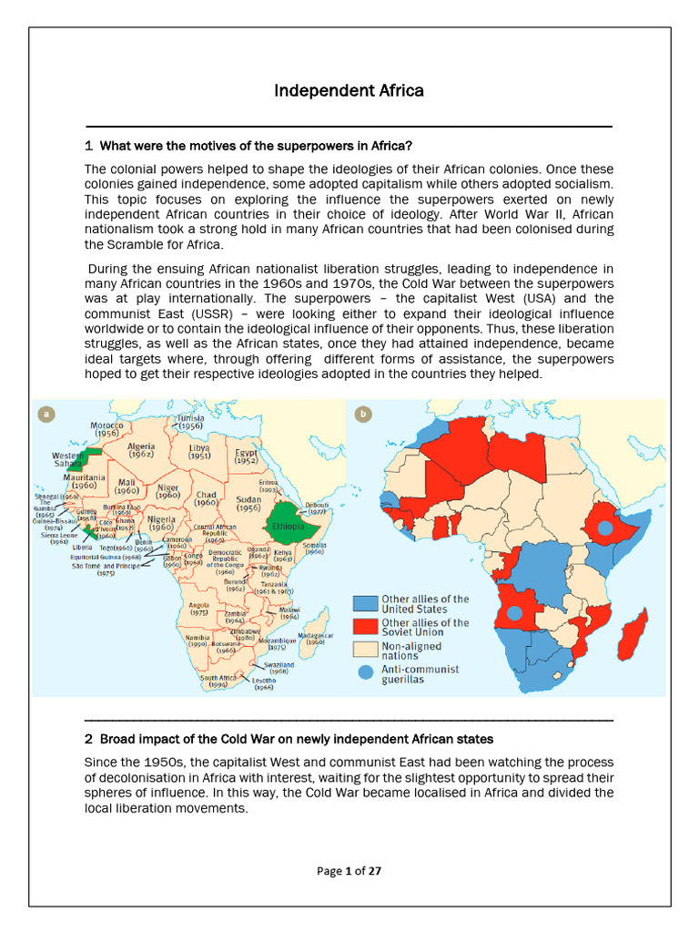 Cold War Influence on Africa's Independence | PDF | Democratic Republic ...