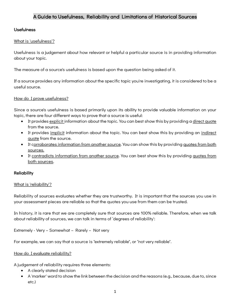 A Guide To Evaluation of Sources | PDF | Reason | Reliability Engineering