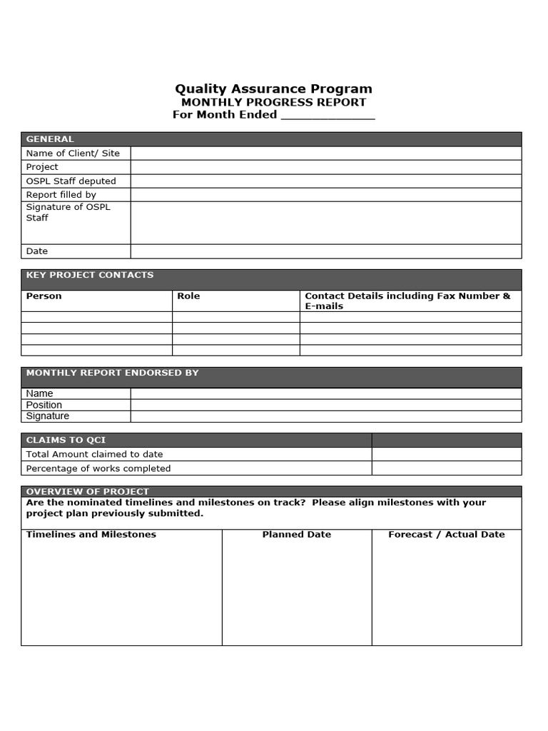 Monthly Report Template | PDF | Business