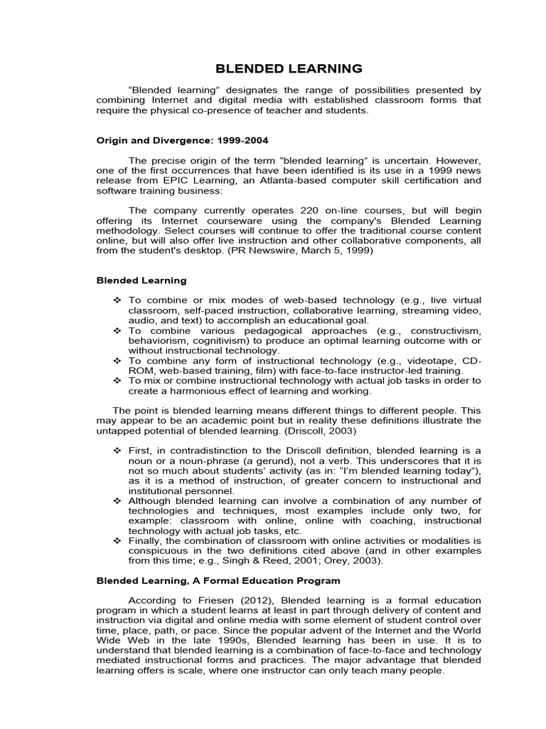 Blended Learning Friesen Norm | PDF | Educational Technology | Learning