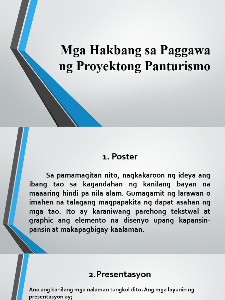 Mga Hakbang Sa Paggawa NG Proyektong Panturismo | PDF
