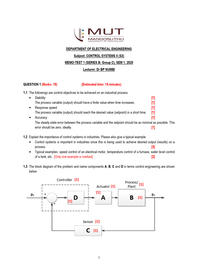 MEMO Test1 SEM1 2020 Control Systems II Series B | PDF | Control ... MEMO Test1 SEM1 2020 Control Systems II Series B | PDF | Control ...