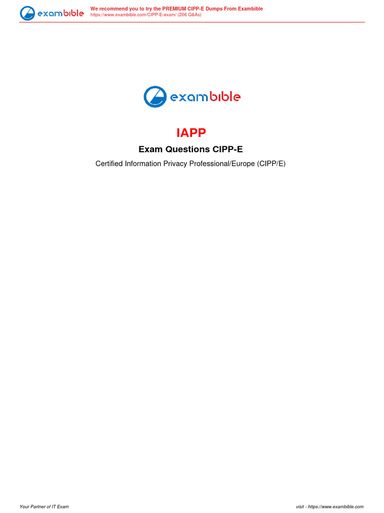 CIPP-E Exam Prep for IT Pros | PDF | Computer Security | Security