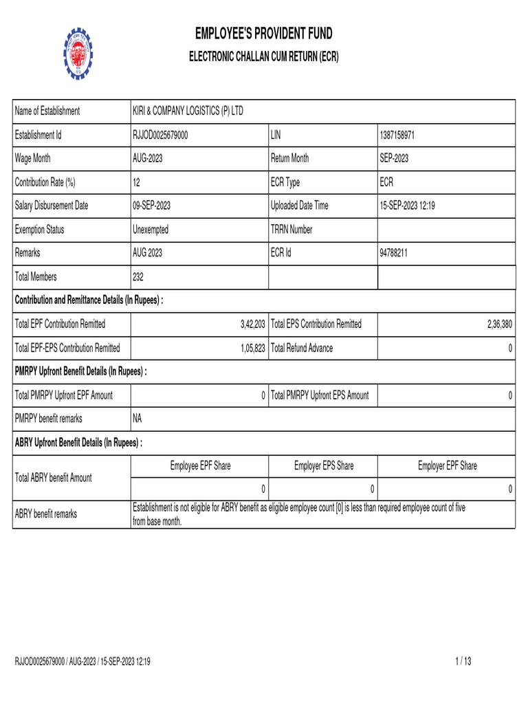 Epf Ecr | PDF | Employment | Working Conditions