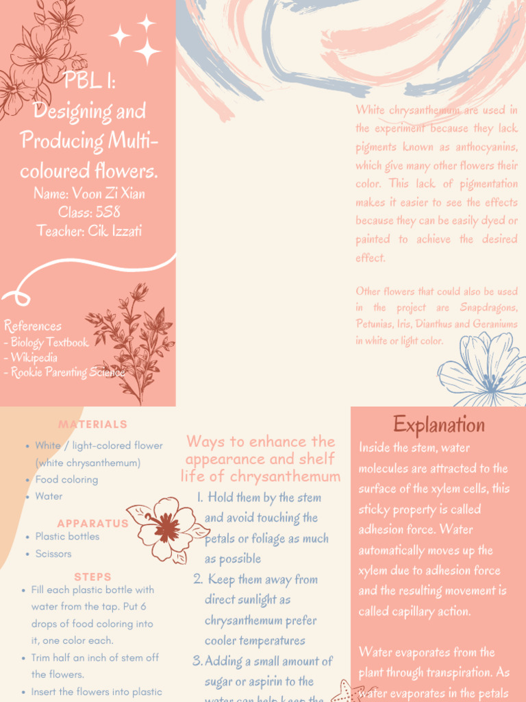 Color Changing Flowers Experiment | PDF | Water | Flowers