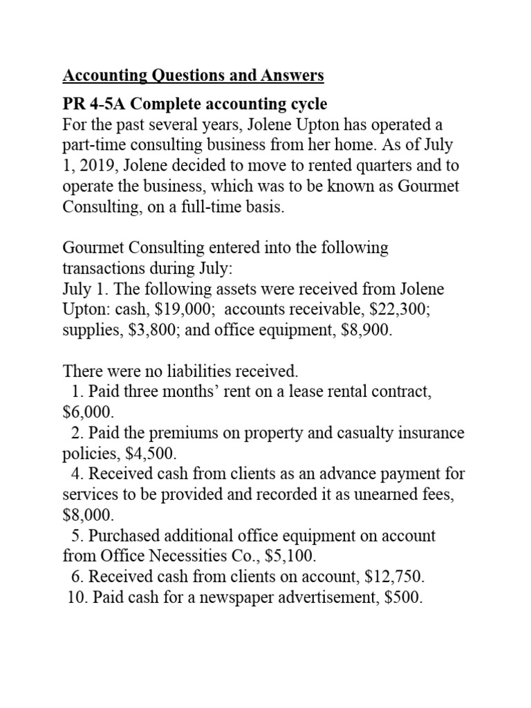 Accounting Questions and Answers | PDF | Debits And Credits | Expense