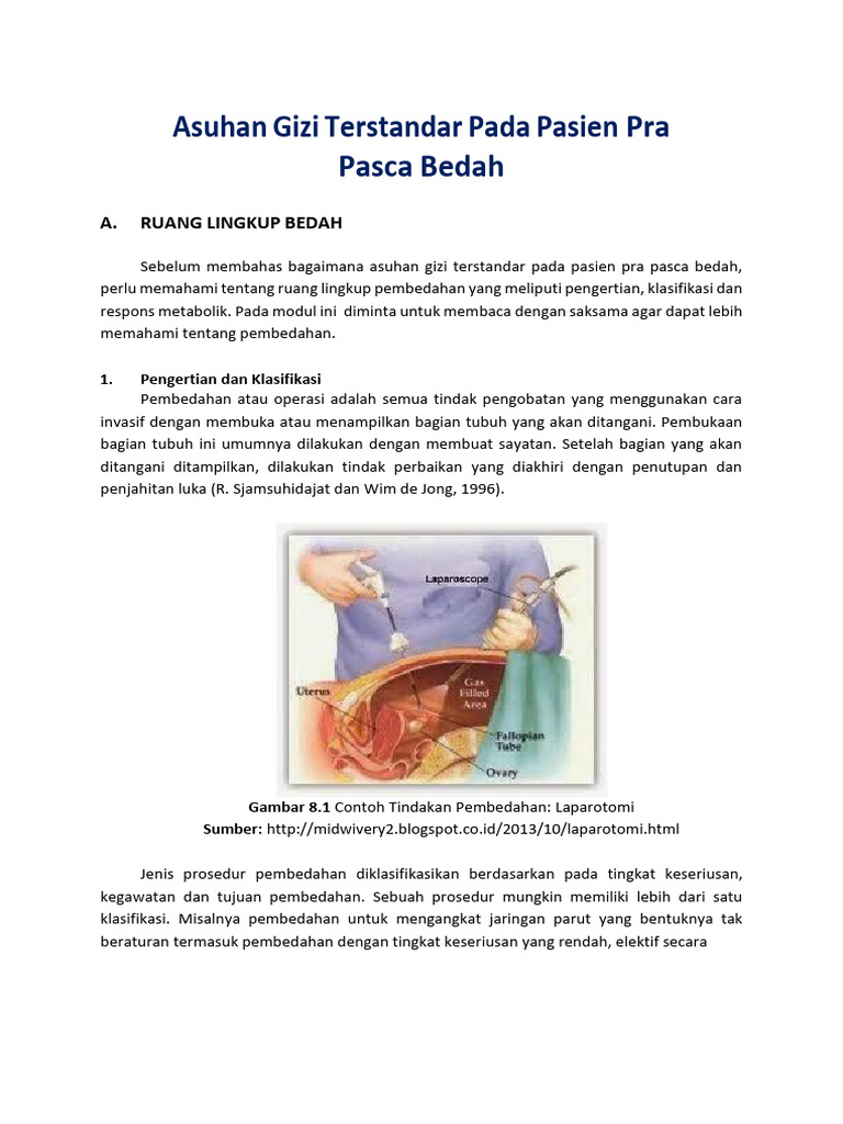 Asuhan Gizi Terstandar Pada Pasien Pra Pasca Bedah | PDF