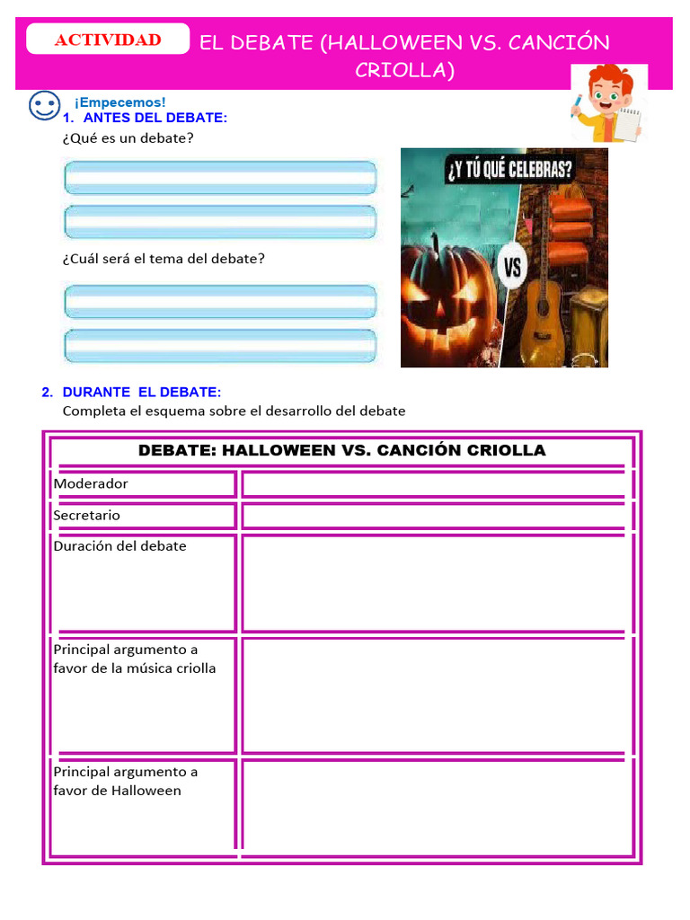 El debate (Halloween vs. Canción criolla) (1) | PDF