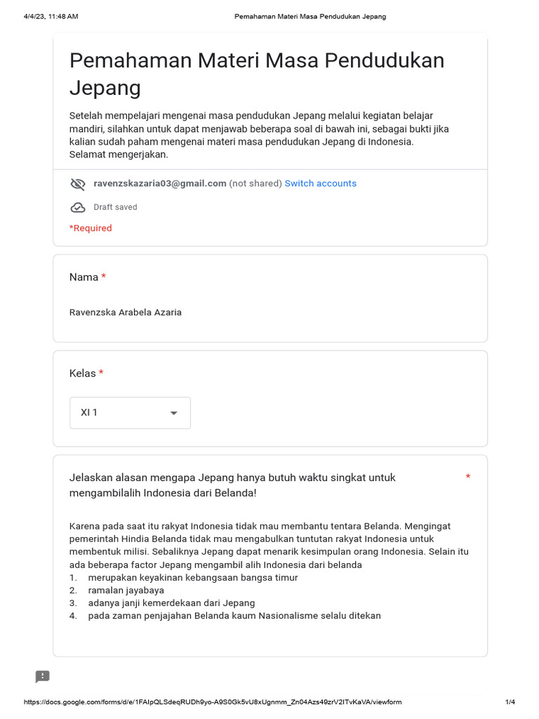Pemahaman Materi Masa Pendudukan Jepang | PDF