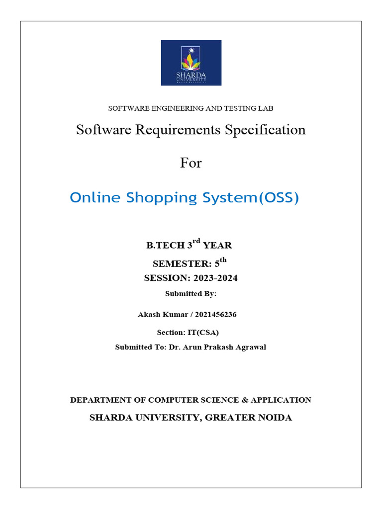 SRS For Software | PDF | Online Shopping | Operating System